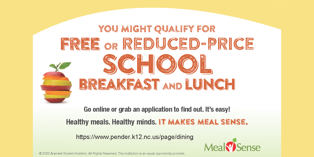 2022 23 Free And Reduced Lunch Information Pender County Schools